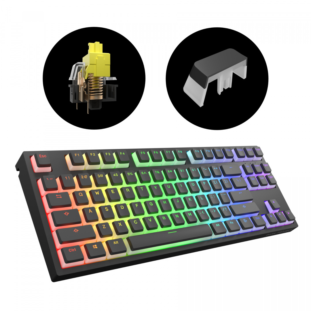 Klawiatura Dark Projekt KD87A Pudding Gateron. Yellow | Blackwhite.tv